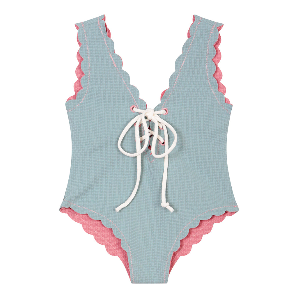 Marysia Bumby Palm Springs Lace Up Swimsuit Pink Sands / Bay | The ...
