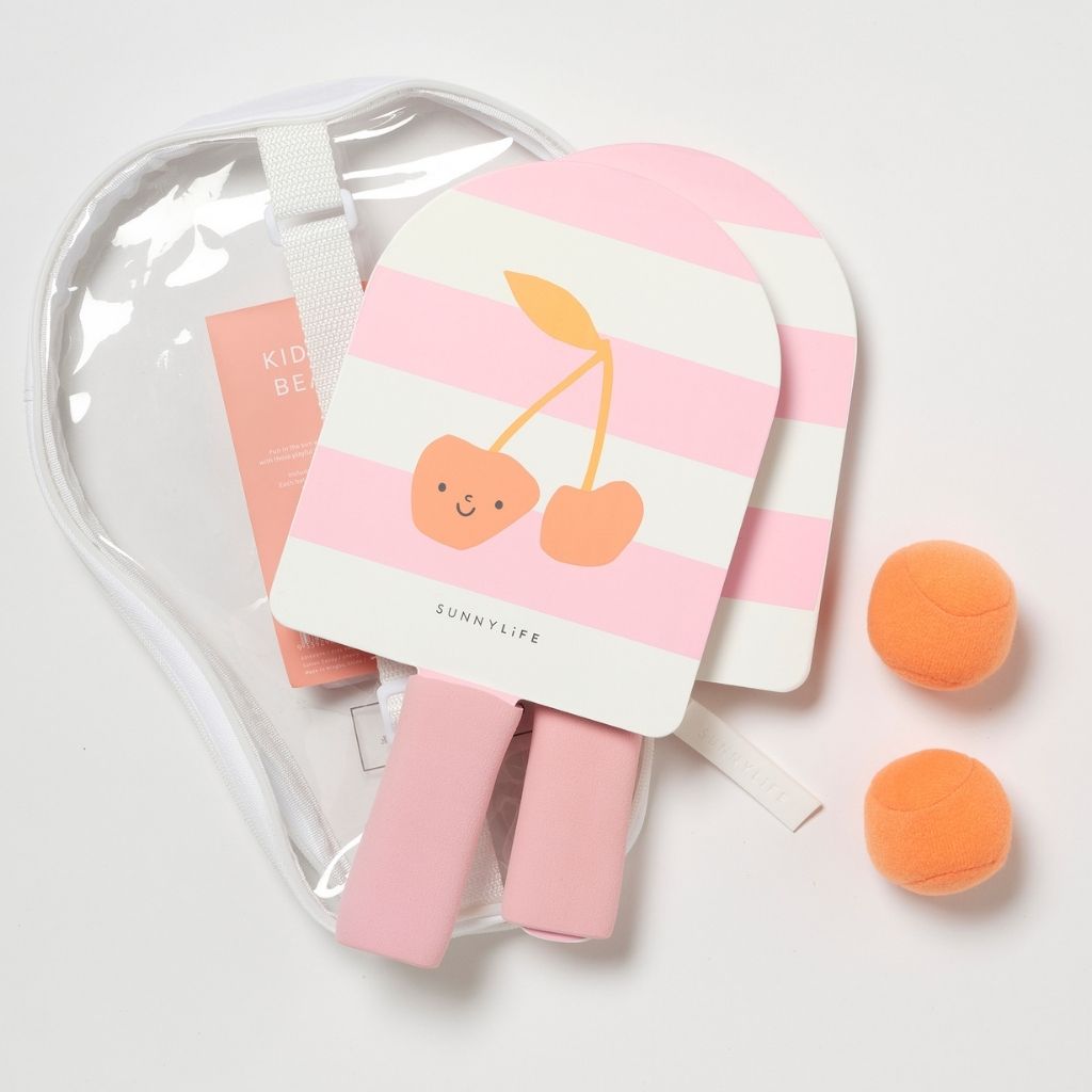 SUNNYLiFE Kids Velcro Beach Bats - Cotton Candy Cherry | The Little ...